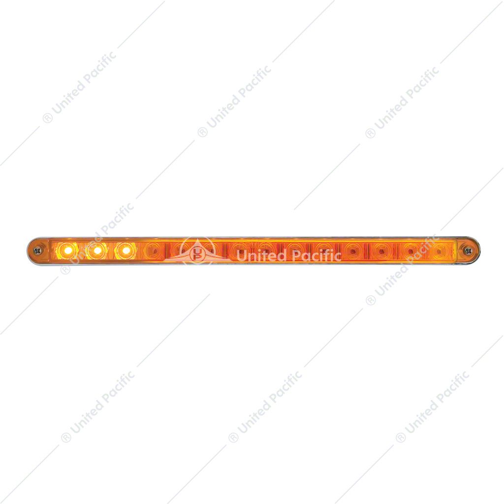 Ecklers 12-Inch 14-LED Sequential Light Bar with Bezel; Amber LED/Amber ...