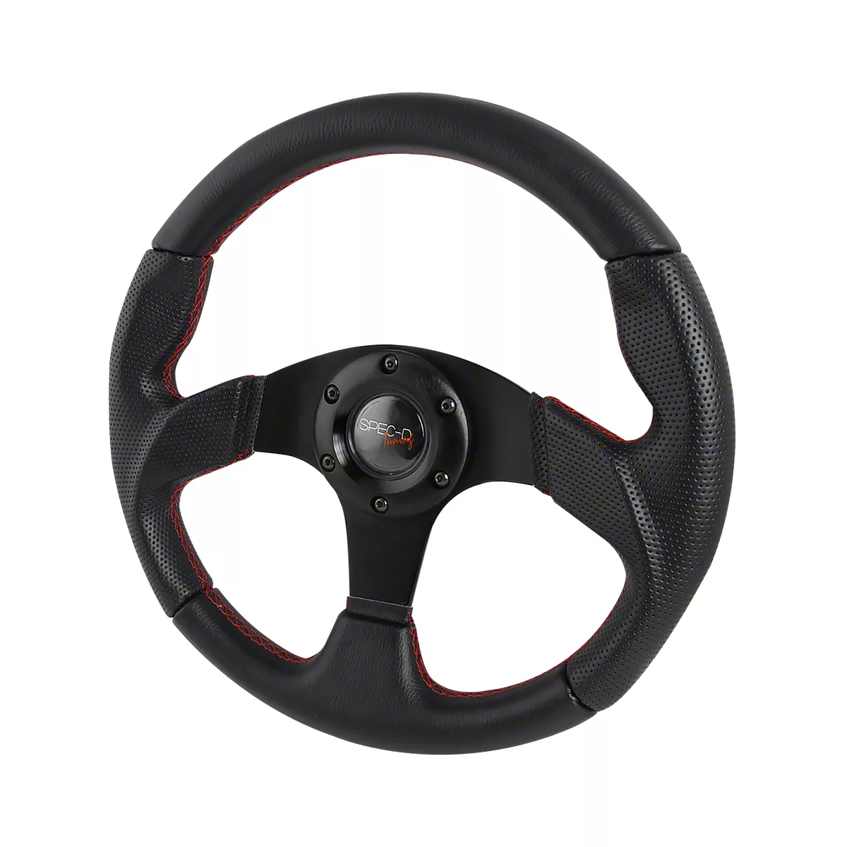 Ecklers 320mm Momo Race Style Steering Wheel; Black with Red Stitching ...