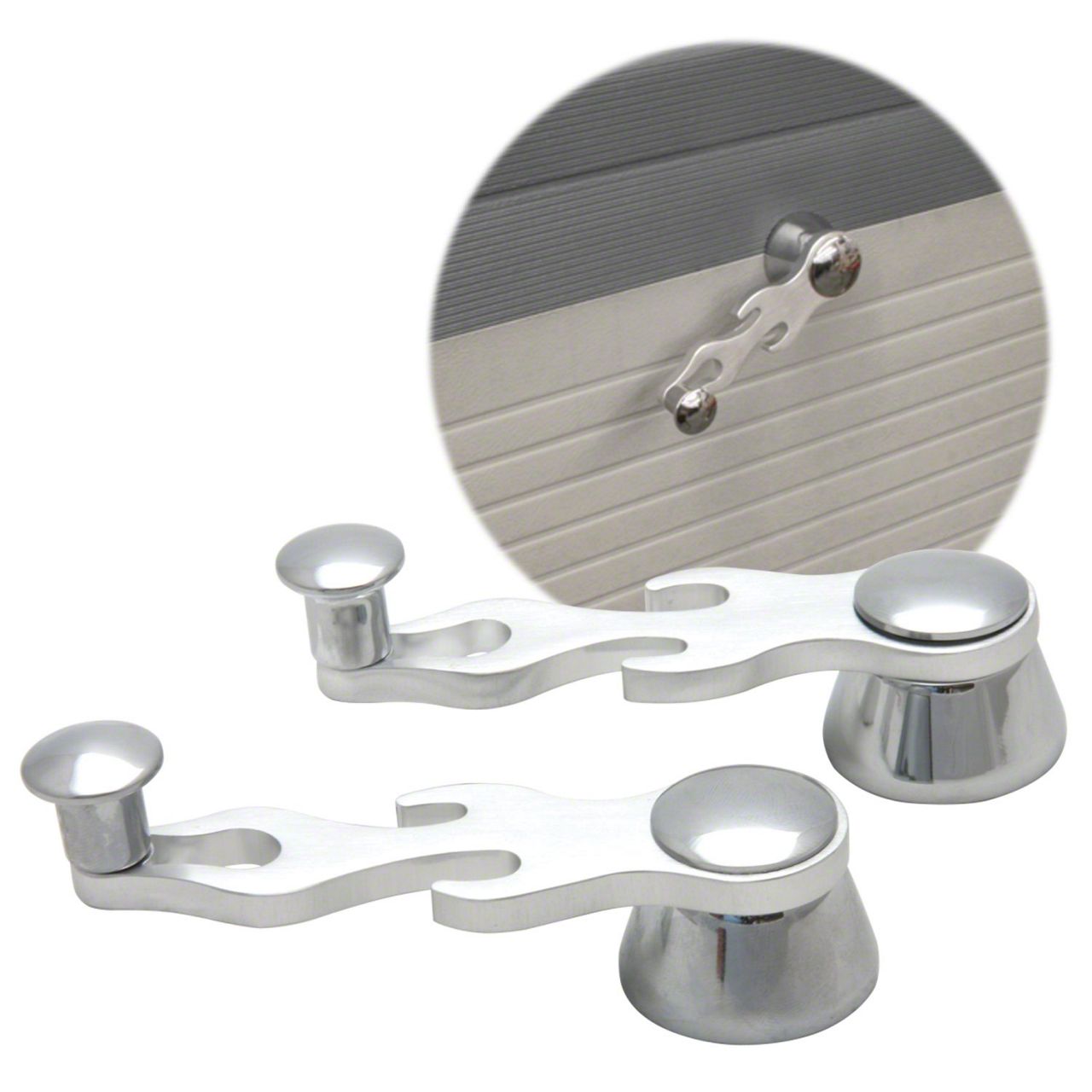 Ecklers Brushed Billet Aluminum Window Crank Handles; Flame Design ...