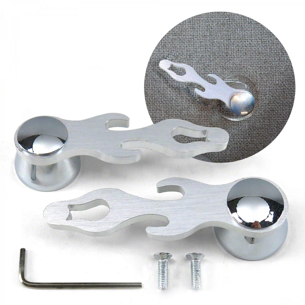 Ecklers Brushed Billet Aluminum Interior Door Handle Levers; Flame ...