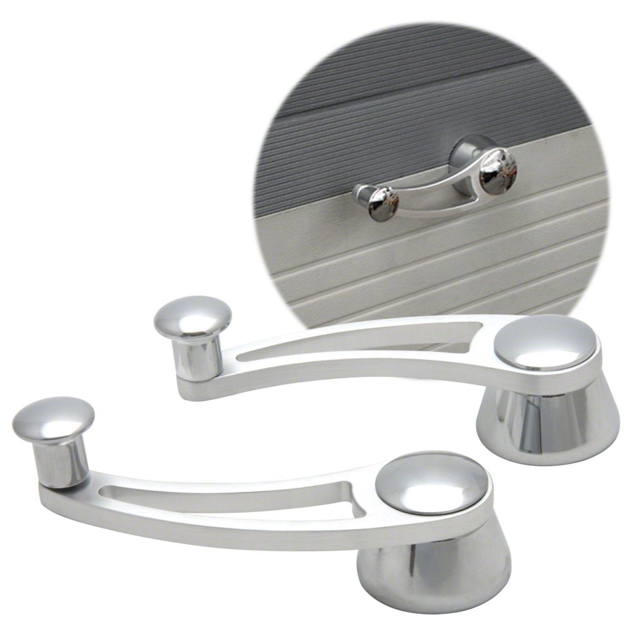 Ecklers Brushed Billet Aluminum Window Crank Handles; Open Design ...