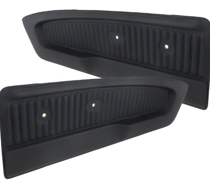 Ecklers Deluxe Interior Pony Vinyl Door Panels; Black (65-66 Mustang)