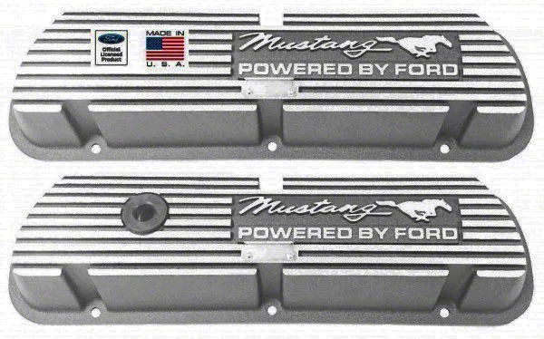 Ecklers Mustang Polished Aluminum Valve Covers, Small Block Ford V8 ...