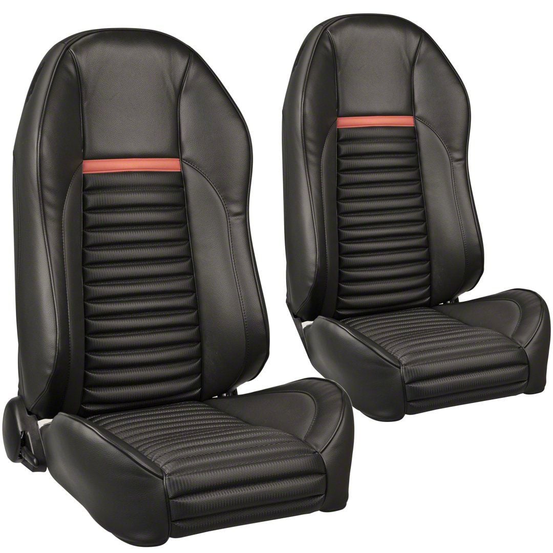 Ecklers Pro-Series Sport-OE High Back Seats; Black Corinthian Vinyl ...