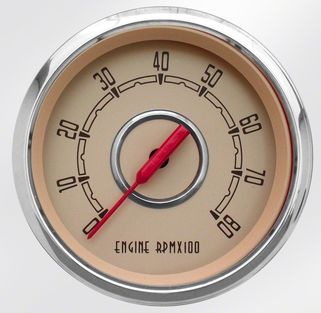 New Vintage USA Ecklers Woodward Series Tachometer; 8K; Beige; 3-3/8 ...