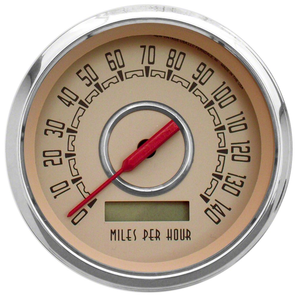 New Vintage USA Ecklers Woodward Series Speedometer; 140 MPH; Beige; 3 ...