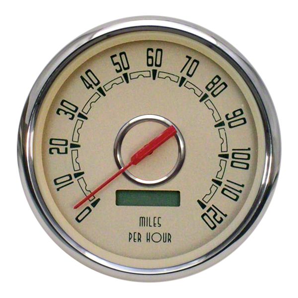 New Vintage USA Ecklers Woodward Series Speedometer; 140 MPH; Beige; 4 ...