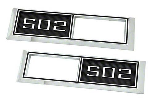 Ecklers Front Side Marker Bezels with 502 Logo; Chrome with Black ...