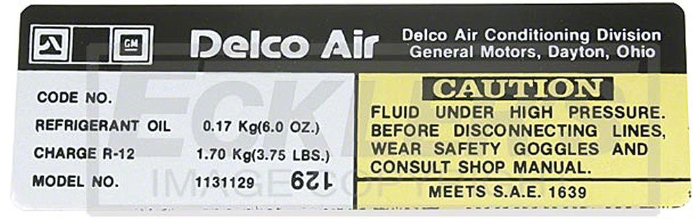 Ecklers Air Conditioning Compressor Decal, Delco Compressor (1976 Nova)