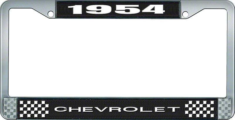Ecklers Style1 Black and Chrome License Plate Frame with White ...
