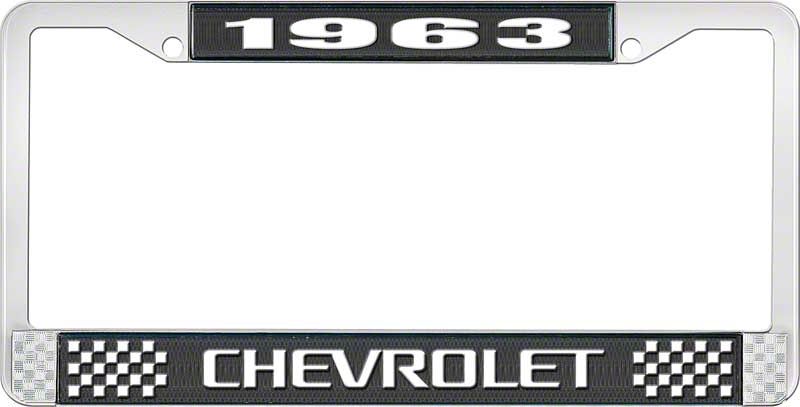 Ecklers Style3 Black and Chrome License Plate Frame with White ...