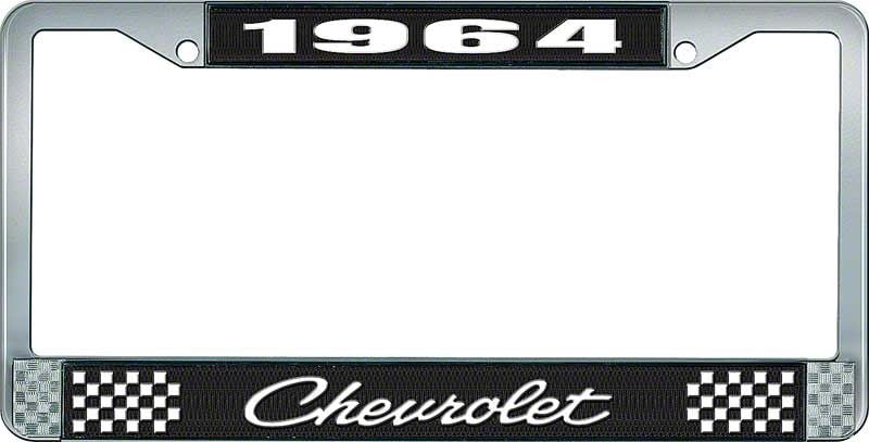 Ecklers 1964 Corvette Style4 Black and Chrome License Plate Frame with ...