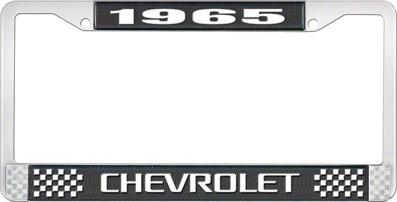 Ecklers 1965 Corvette Style3 Black and Chrome License Plate Frame with ...