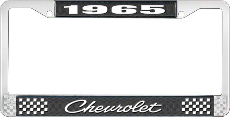 Ecklers 1965 Corvette Style4 Black and Chrome License Plate Frame with ...