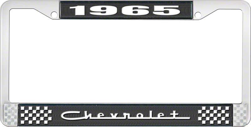 Ecklers 1965 Corvette Style5 Black and Chrome License Plate Frame with ...