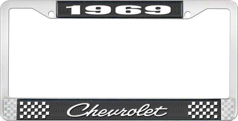 Ecklers Style 4 Black and Chrome License Plate Frame with White ...