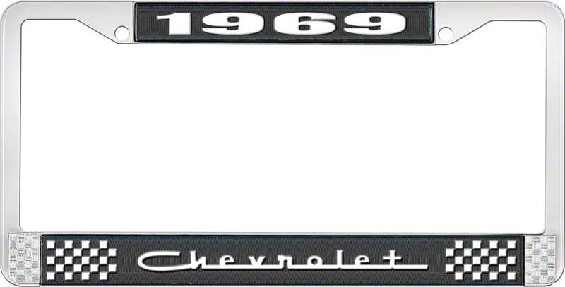 Ecklers Style 5 Black and Chrome License Plate Frame with White ...