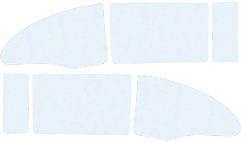 Ecklers Utility Sedan 6-Piece Side Window Glass Set; With Fixed Quarter ...
