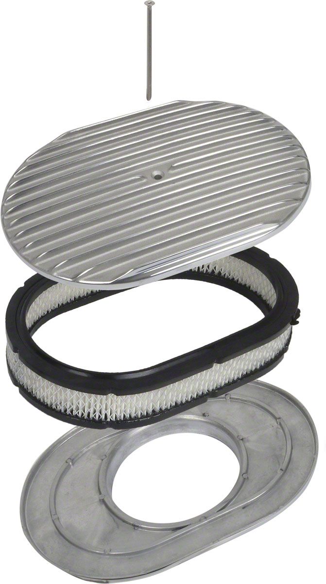 Ecklers Air Cleaner,Full Finned Polished Oval, 12