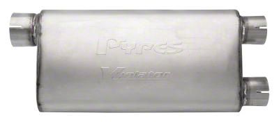 Pypes Ecklers Violator Offset/Dual Muffler; 3-Inch Inlet/2.50-Inch ...