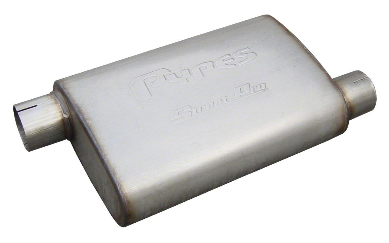 Pypes Ecklers Street Pro Offset/Offset Muffler; 2.50-Inch Inlet/2.50-Inch Outlet MVS10 ...