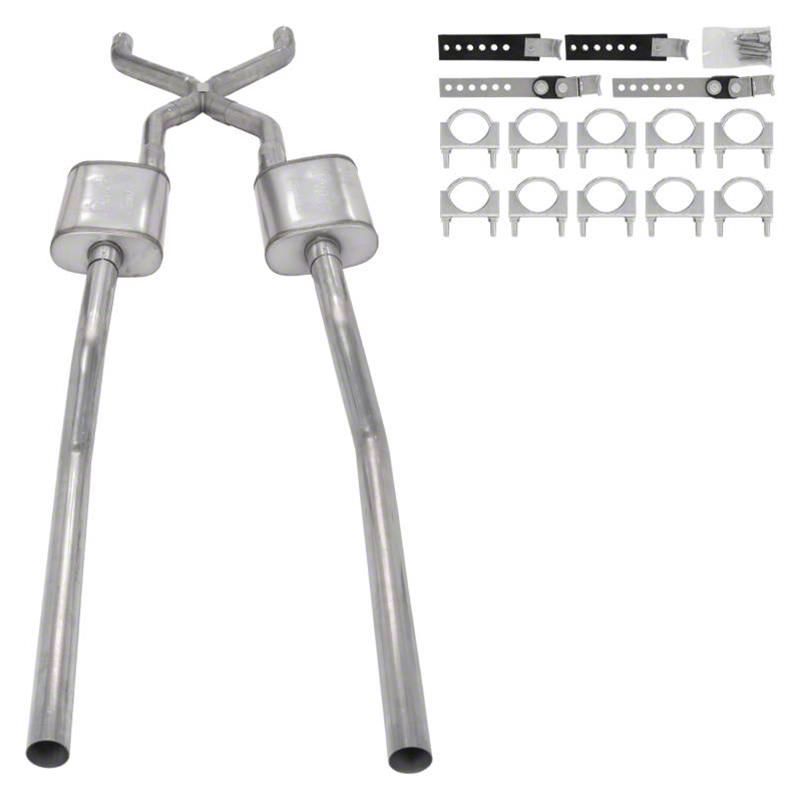 Pypes Ecklers Street Pro Crossmember-Back Exhaust System with X-Pipe ...