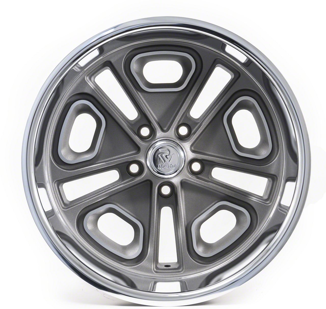 Resto Vintage Wheel Co Ecklers Del Ray Texture Gun Metal Center with ...