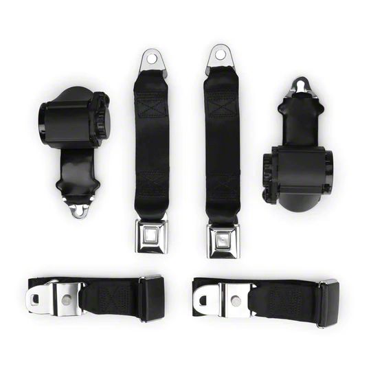 RetroBelt Ecklers Retractable Shoulder Push-Button Bucket Seat Belt Kit ...