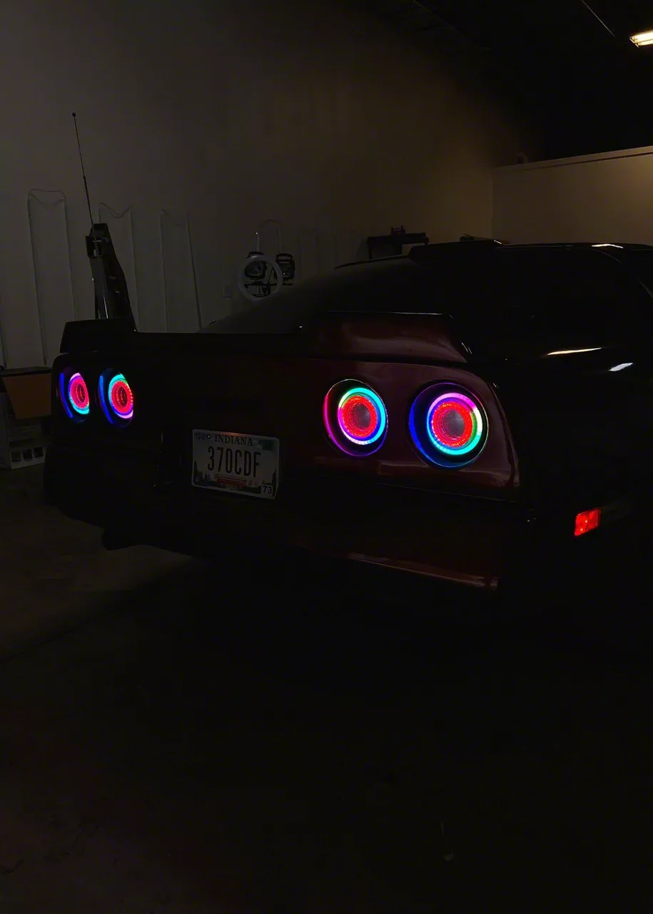 RetroVette Ecklers Infinity Color Flow Halo LED Tail Lights; Black ...