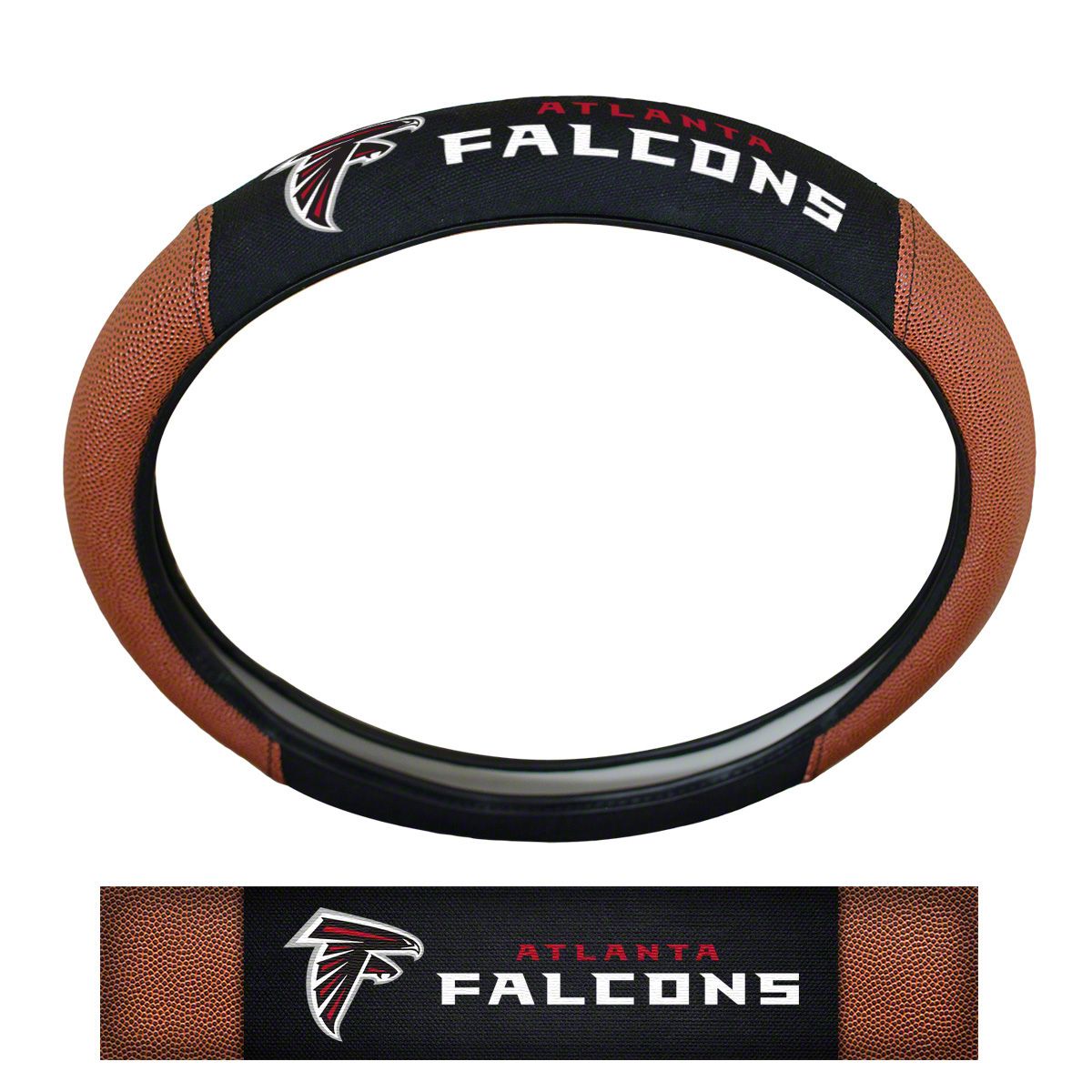 Ecklers Grip Steering Wheel Cover with Atlanta Falcons Logo; Tan and ...