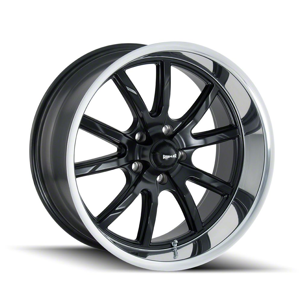 Ridler Ecklers 650 Matte Black with Polished Lip Wheel; 15x7; 0mm ...
