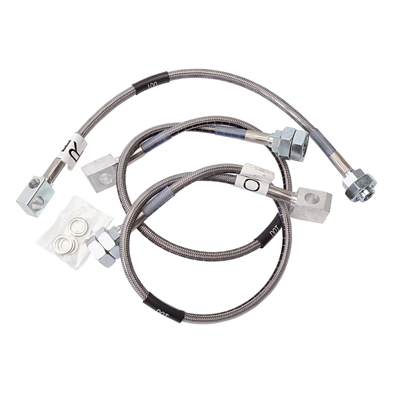 Russell Ecklers Stainless Steel Braided Brake Line Kit; Front and Rear ...