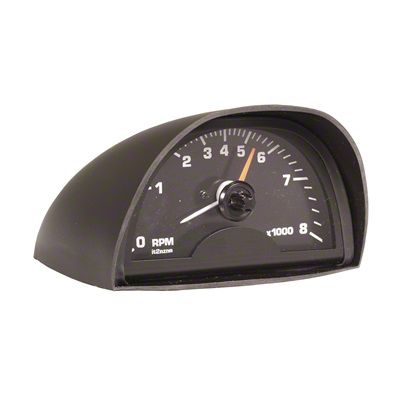 Scott Drake Ecklers Hood Mounted Tachometer Gauge; 8000 RPM; Black C8AZ ...