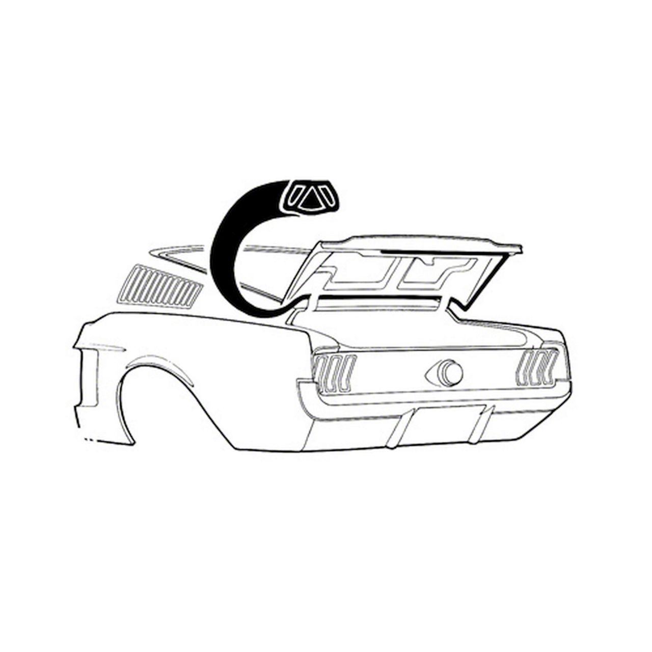 Scott Drake Ecklers Trunk Seal C7ZZ-6343720-B (67-68 Mustang Fastback)