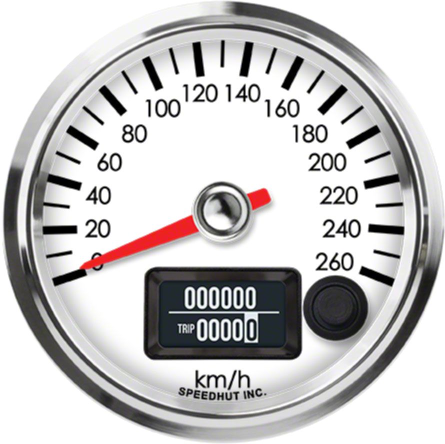 Speedhut Universal EK Legacy Series 2-5/8-Inch GPS Speedometer; 260 KM ...