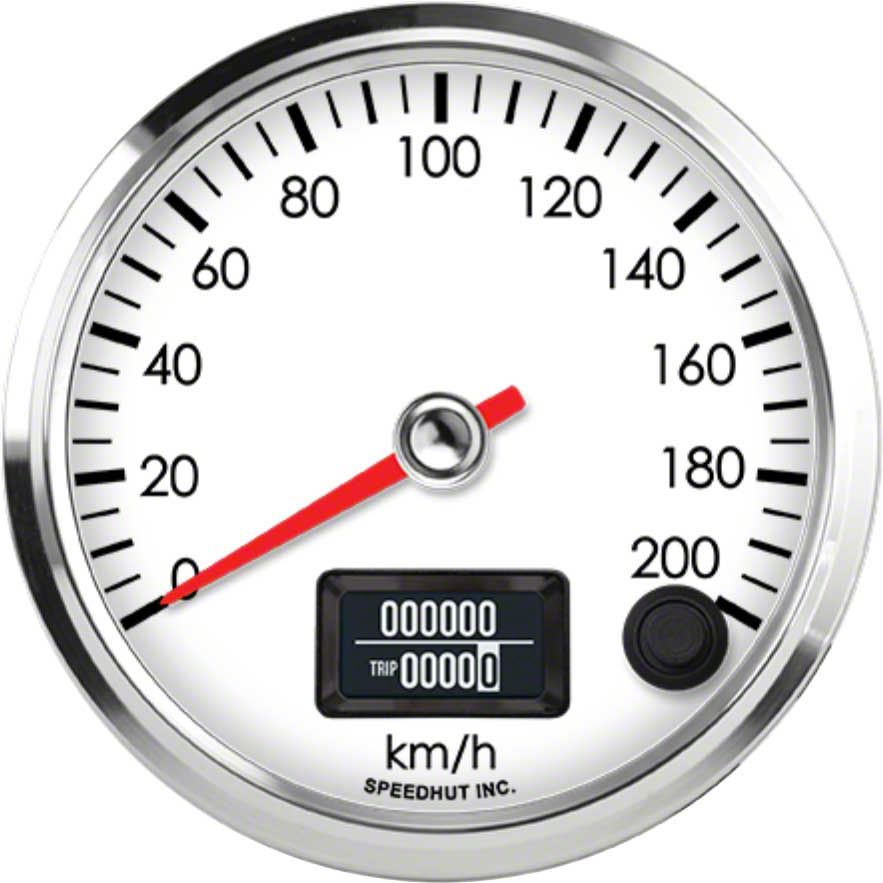 Speedhut Universal EK Legacy Series 3-3/8-Inch GPS Speedometer; 200 KM ...