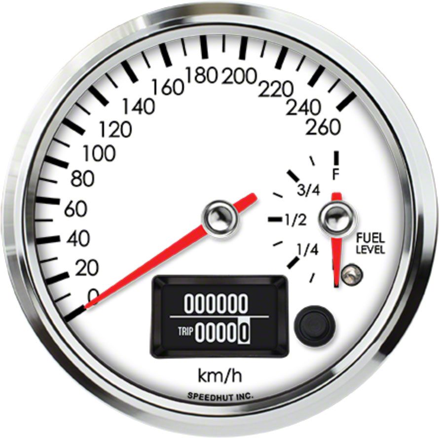 Speedhut Universal EK Legacy Series 4-1/2-Inch Dual Gauge; 260 KM/H GPS ...