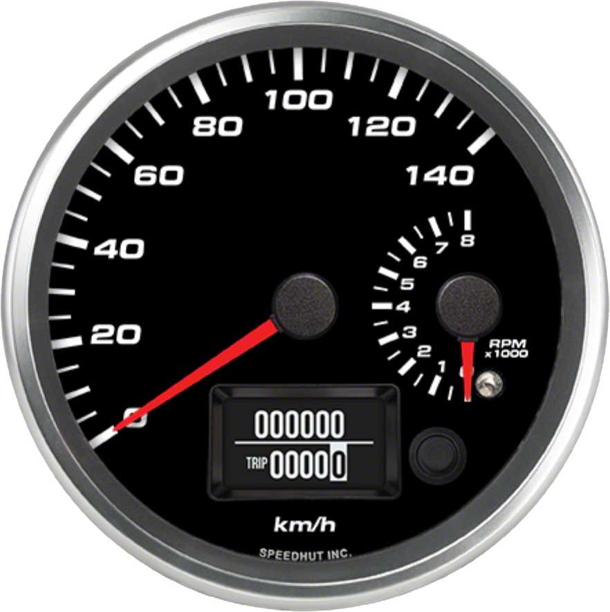 Speedhut Universal EK Revolution Series 4-1/2-Inch Dual Gauge; 140 KM/H ...