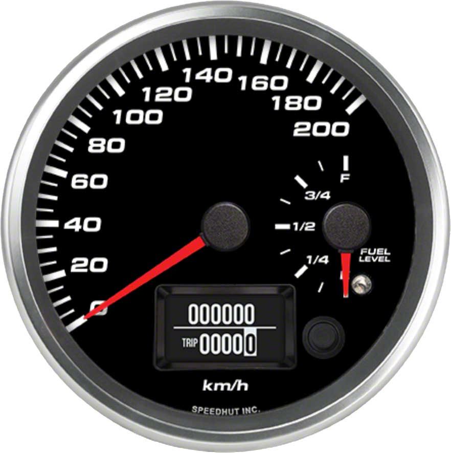 Speedhut Universal EK Revolution Series 4-1/2-Inch Dual Gauge; 200 KM/H ...