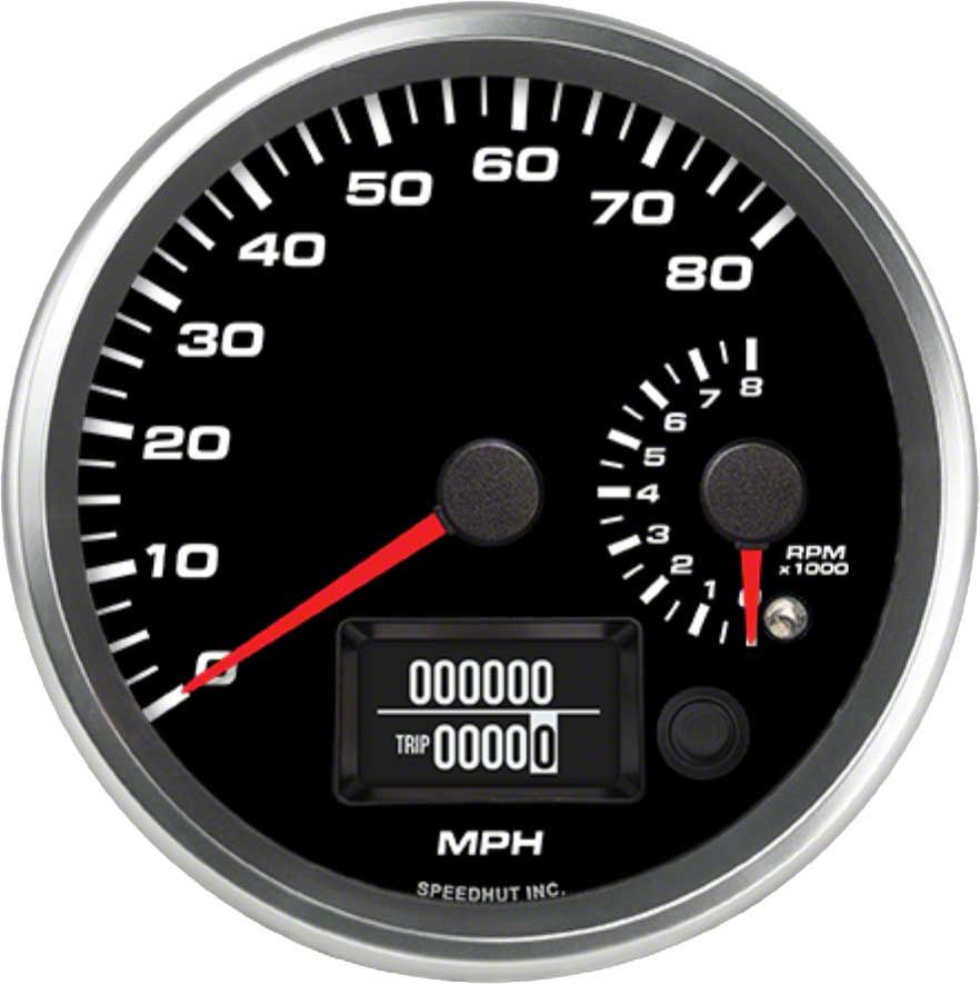 Speedhut Universal EK Revolution Series 4-1/2-Inch Dual Gauge; 80 MPH ...