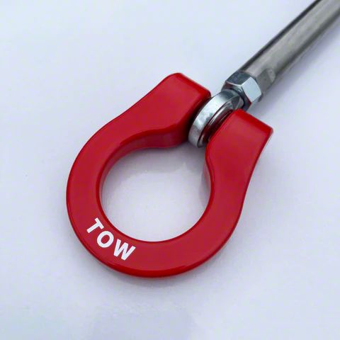 Ecklers Premium Stealth Tow Hook D Ring Red Universal Some Adaptation May Be Required