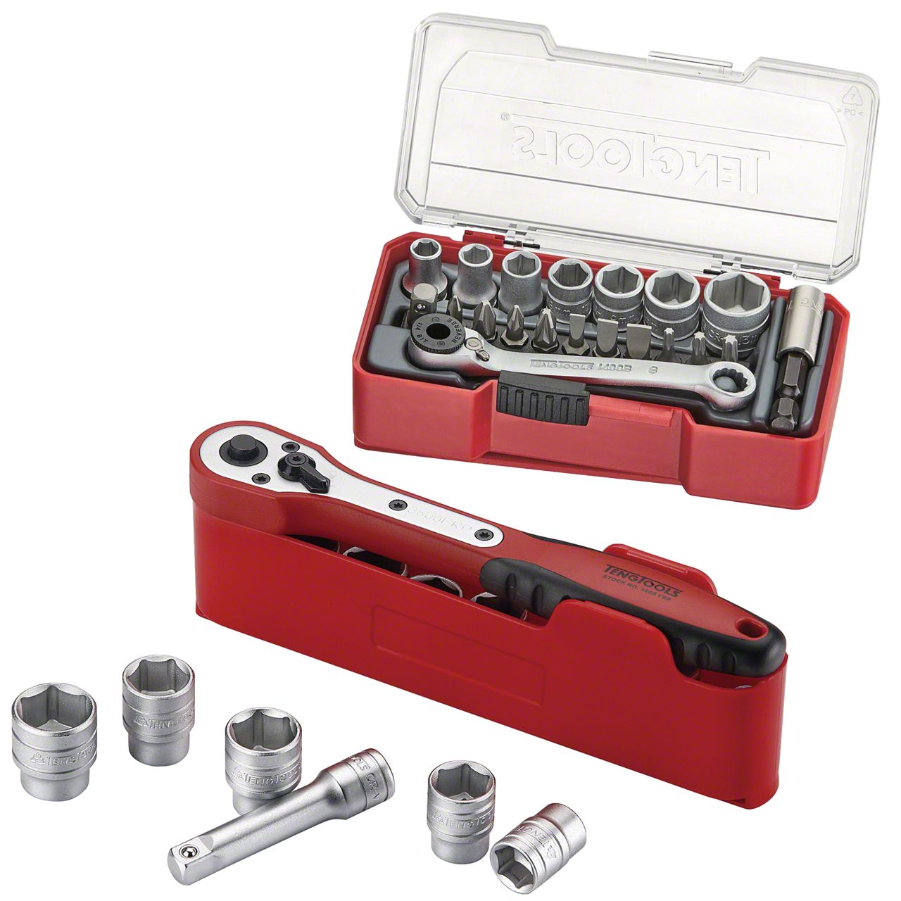 Teng Tools Universal EK 1/4 and 3/8-Inch Drive Socket Set; 32-Piece TEN ...