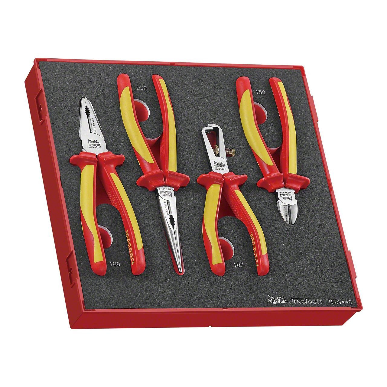 Teng Tools Universal EK 1000 Volt Insulated Plier Set; 4-Piece TEN-O ...