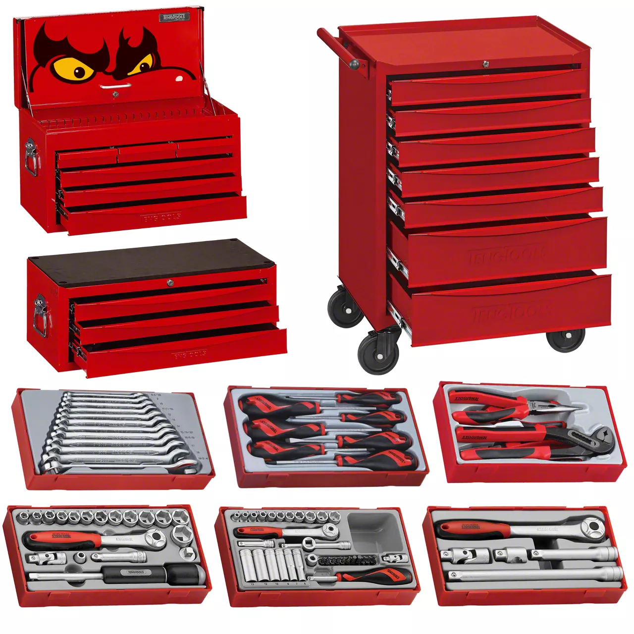 Teng Tools Universal EK 16-Drawer Metric Series Tool Kit; 135-Piece ...