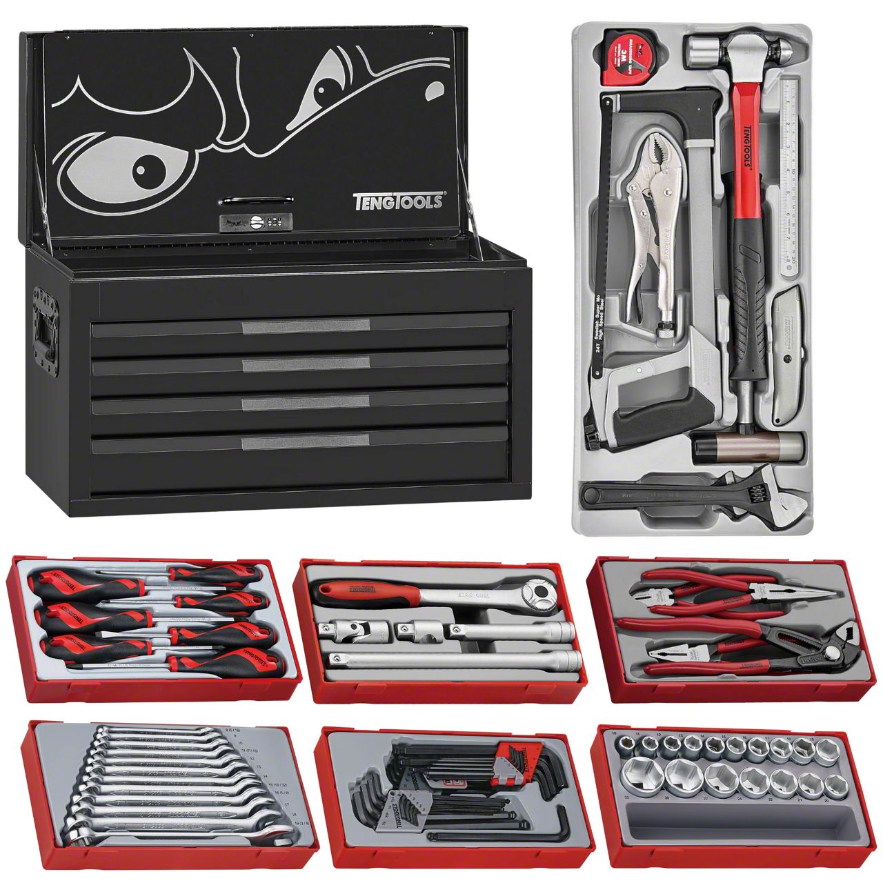 Teng Tools Universal EK 26-Inch PRO35 Black Starter Tool Kit; 137-Piece ...