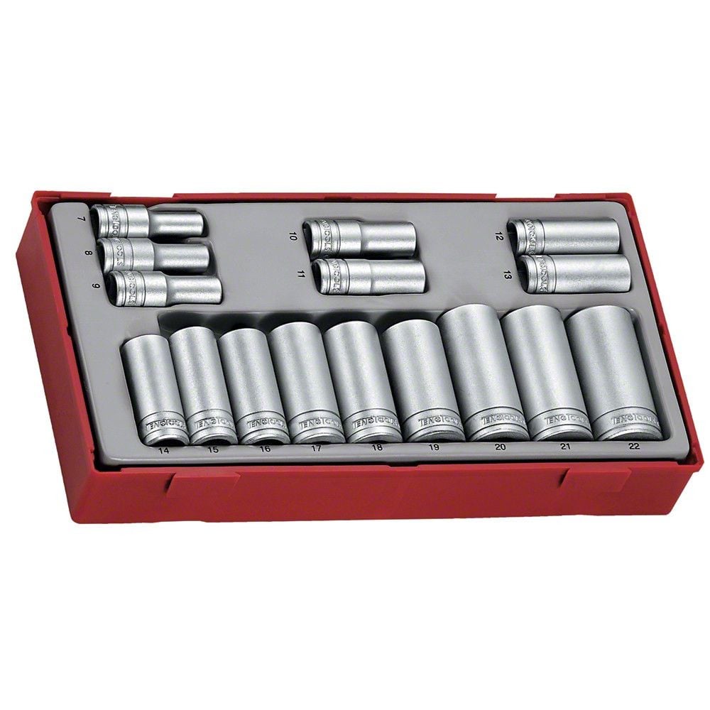 Teng Tools Universal EK 3/8-Inch Drive Metric 12-Point Chrome Vanadium ...