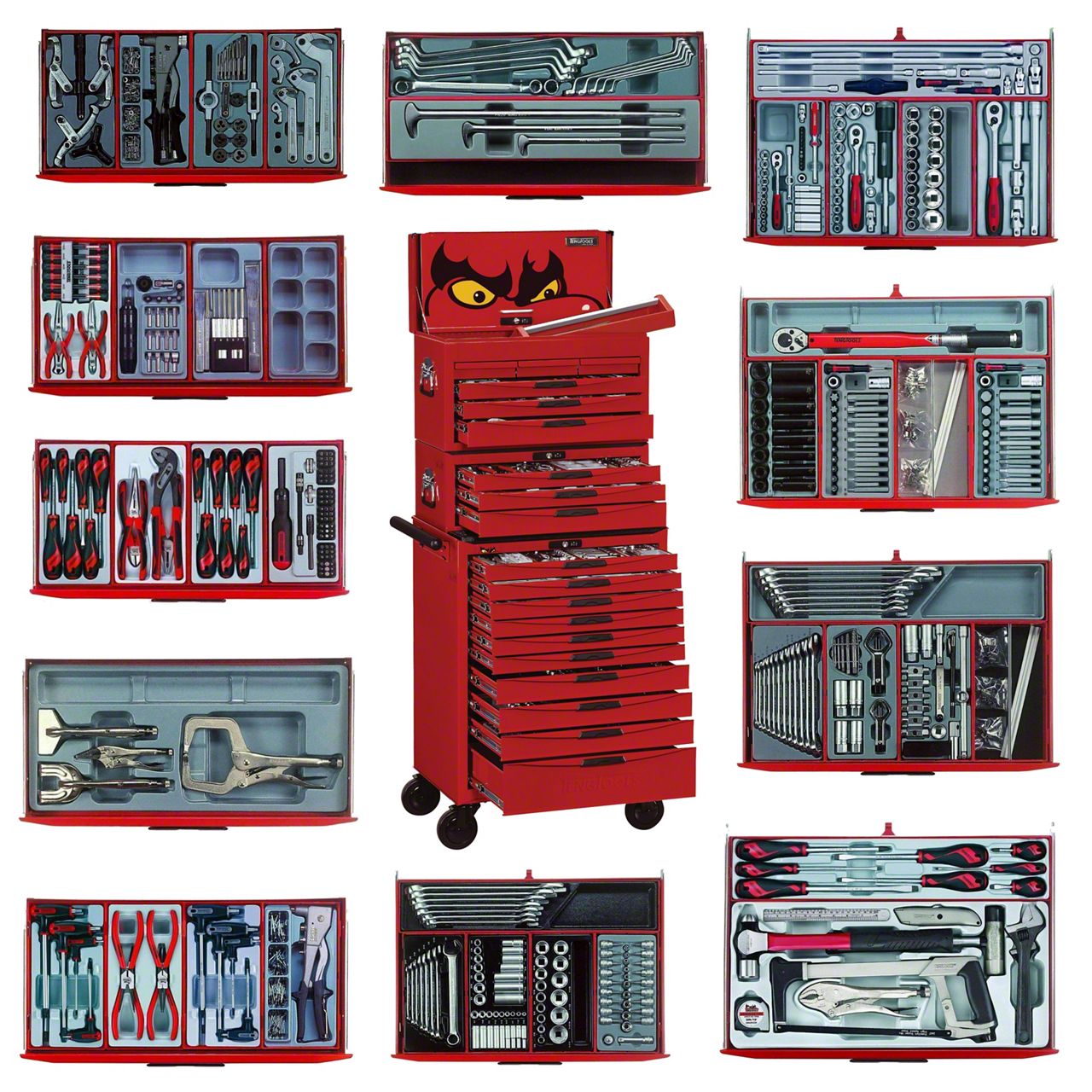 Teng Tools Universal EK Mega Master Mixed Hand Tool Kit with Tool Box ...