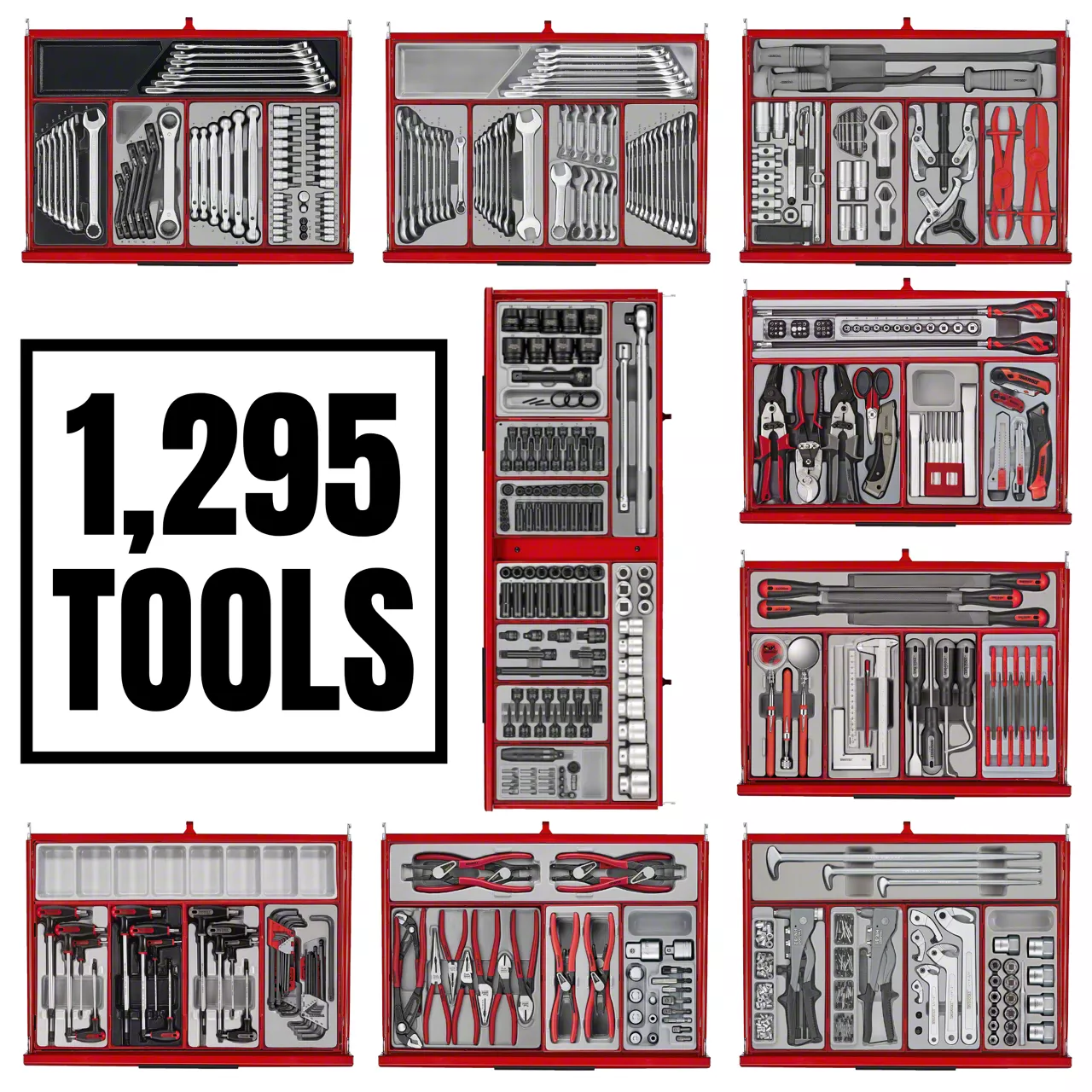 Teng Tools Universal EK Monster Mega Master Tool Kit Bundle; 1295-Piece ...