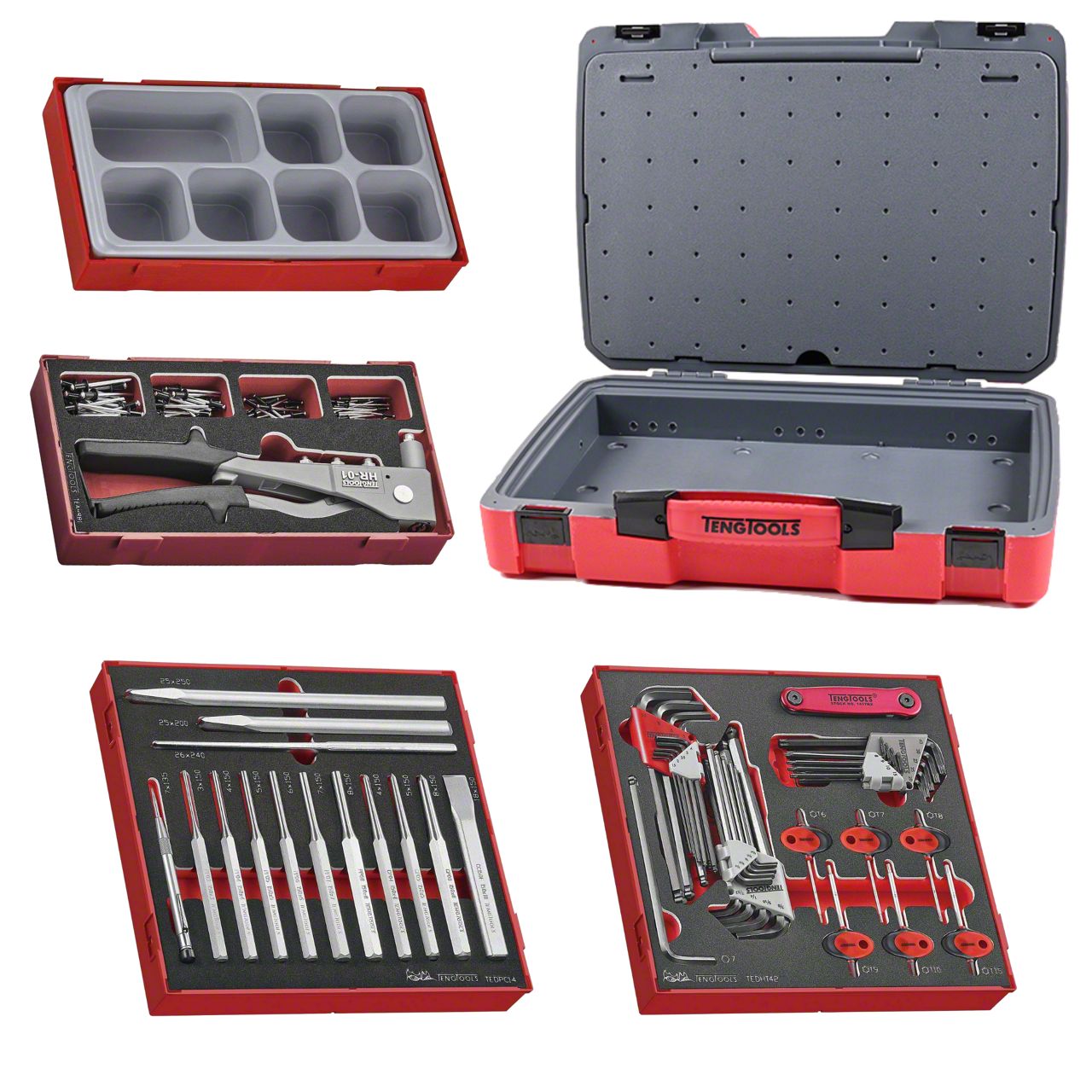 Teng Tools Universal EK Punch/Chisel, Hex/TX and Rivet Gun Foam Kit ...