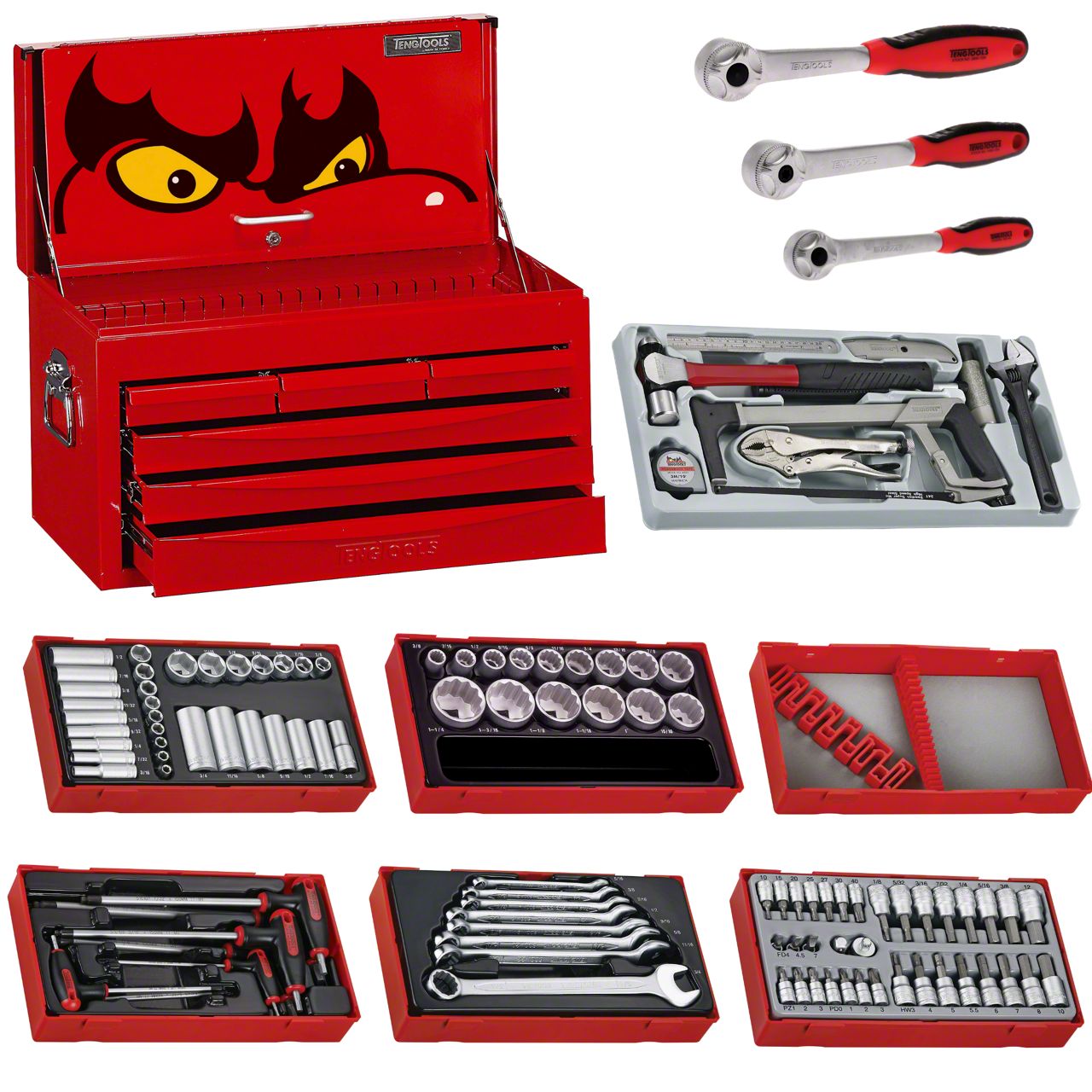 Teng Tools Universal EK SAE Series 6-Drawer Tool Kit; 120-Piece TC806SV ...